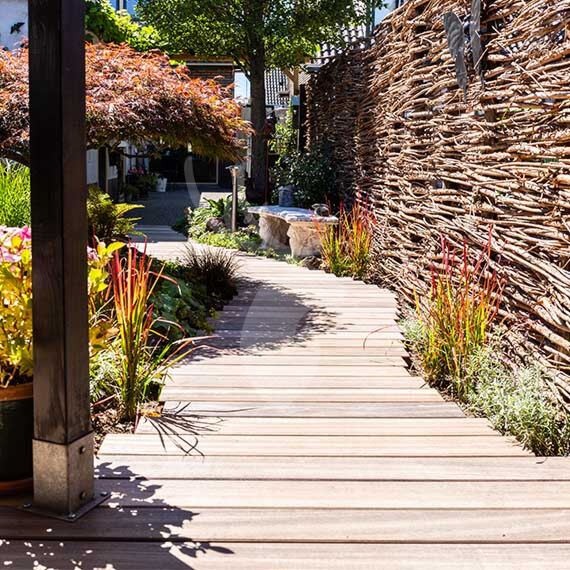 Padouk vlonderplank | 2,1x14,2 cm | Vandentop Tuinhout